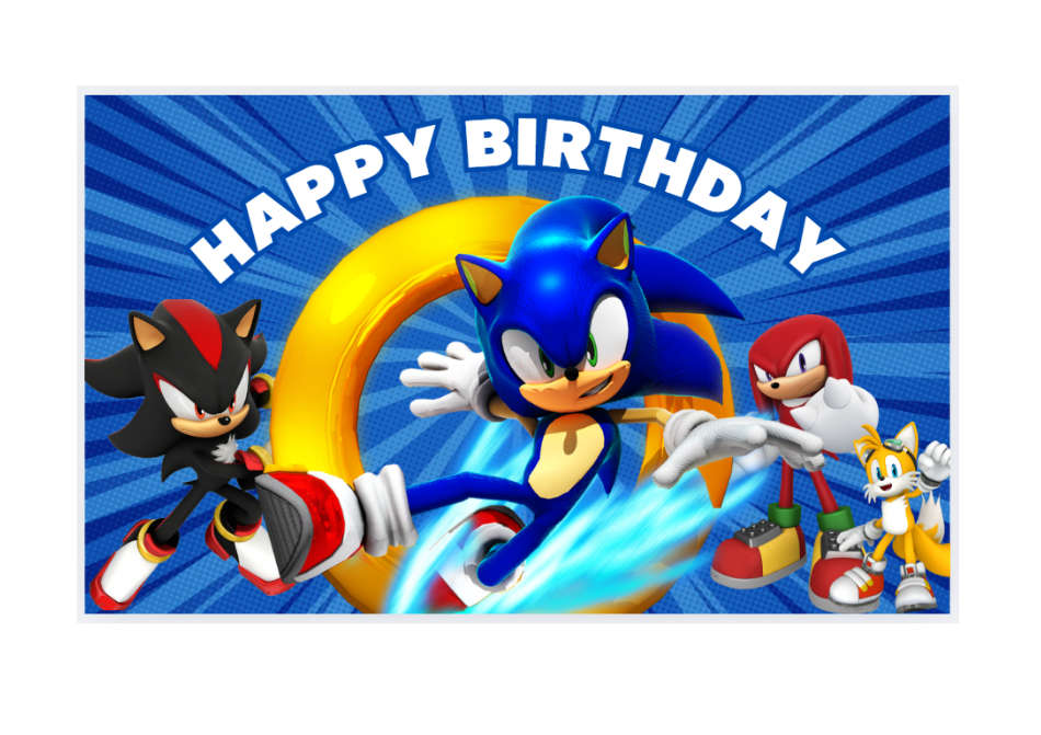 Party Decor - Sonic the Hedgehog Happy Birthday Banner was listed for ...