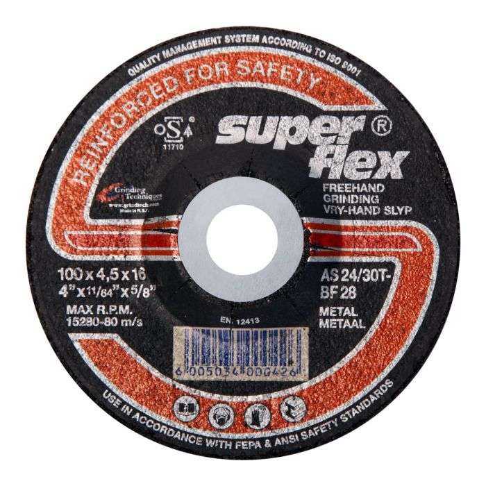 Grinders - SUPERFLEX GRINDING DISC DOME STEEL 100X4.5MM was listed for ...