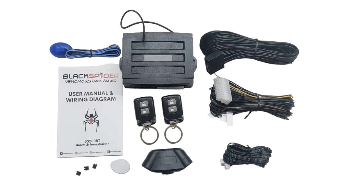 Car Alarms - Blackspider BS200BT Remote Alarm & Immobiliser with ...