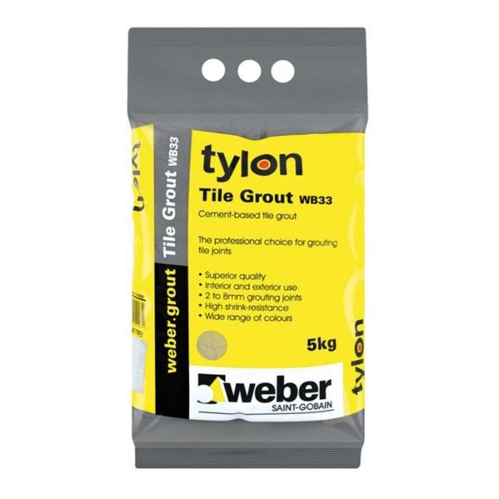 Glues & Adhesives - Tylon Tile Grout - 5kg - Light Grey was listed for ...