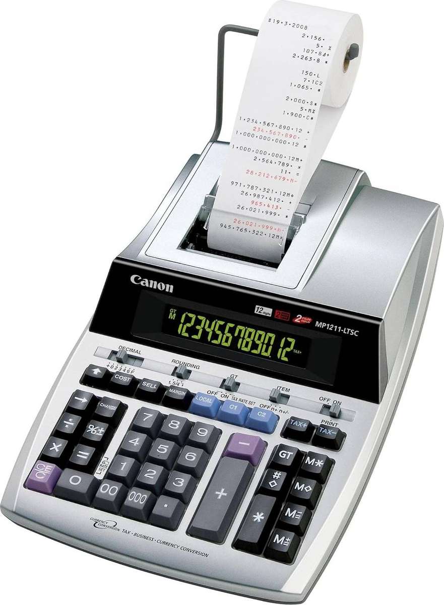 Calculators - Canon MP1211-LTSC 12-digit, 2-colour printing with tax ...