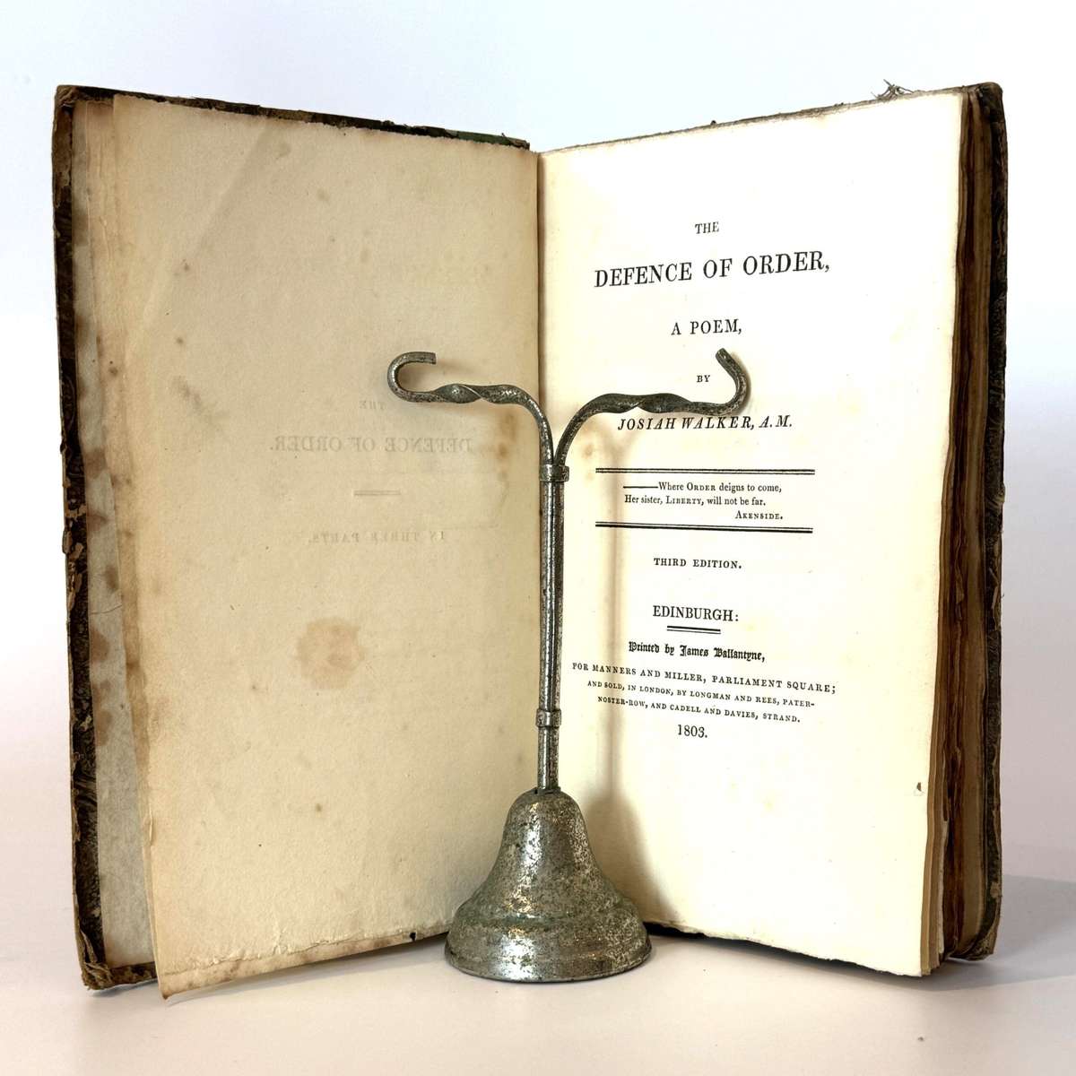 Other Non-Fiction - Defence of Order. A Poem - Walker, Josiah was ...