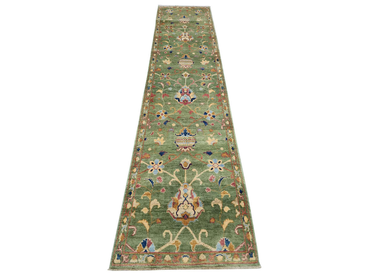 Rugs & Carpets - Stunning Green Persian Ariana Runner - 373 x 89 CM for ...