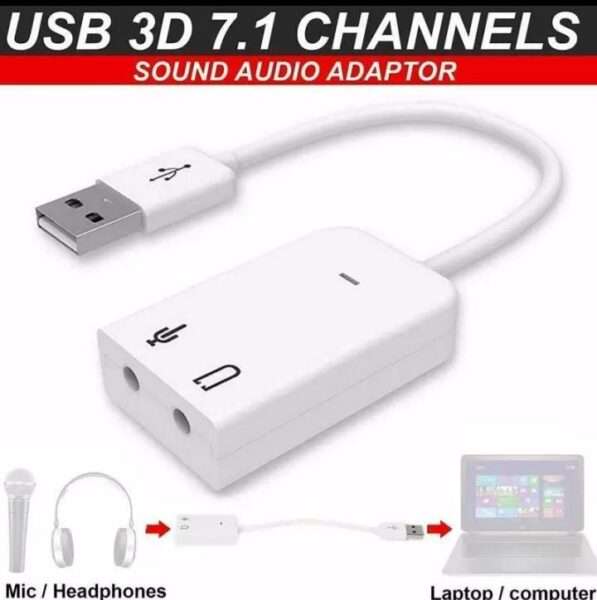 Sound Cards - USB Sound Card Virtual 7.1 3D External USB Audio Adapter Earphone Microphone for ...