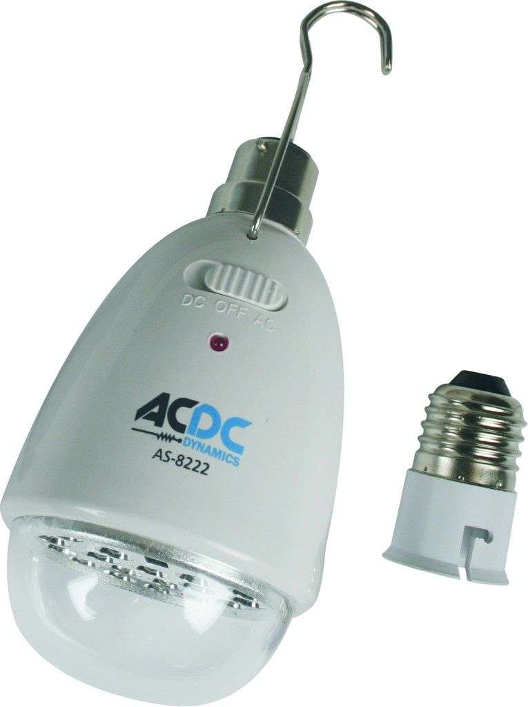LEDs - ACDC AS-8222 230VAC 22 LED Rechargeable Lamp B22 C/W E27 LHA ...