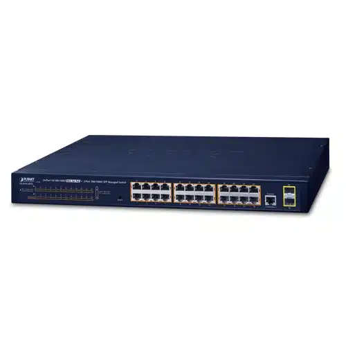 Hubs & Switches - Planet 24-Port 10/100/1000T 802.3at PoE + 2-Port 100 ...