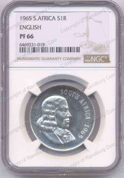 One Rand - *#* 1965 SILVER R1 English NGC Graded PF 66 *#* was sold for ...