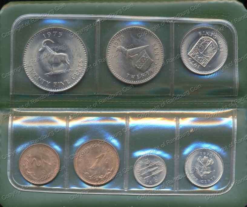 Africa - *#* Rhodesian mainly 1975 Uncirculated Coin Set in green ...