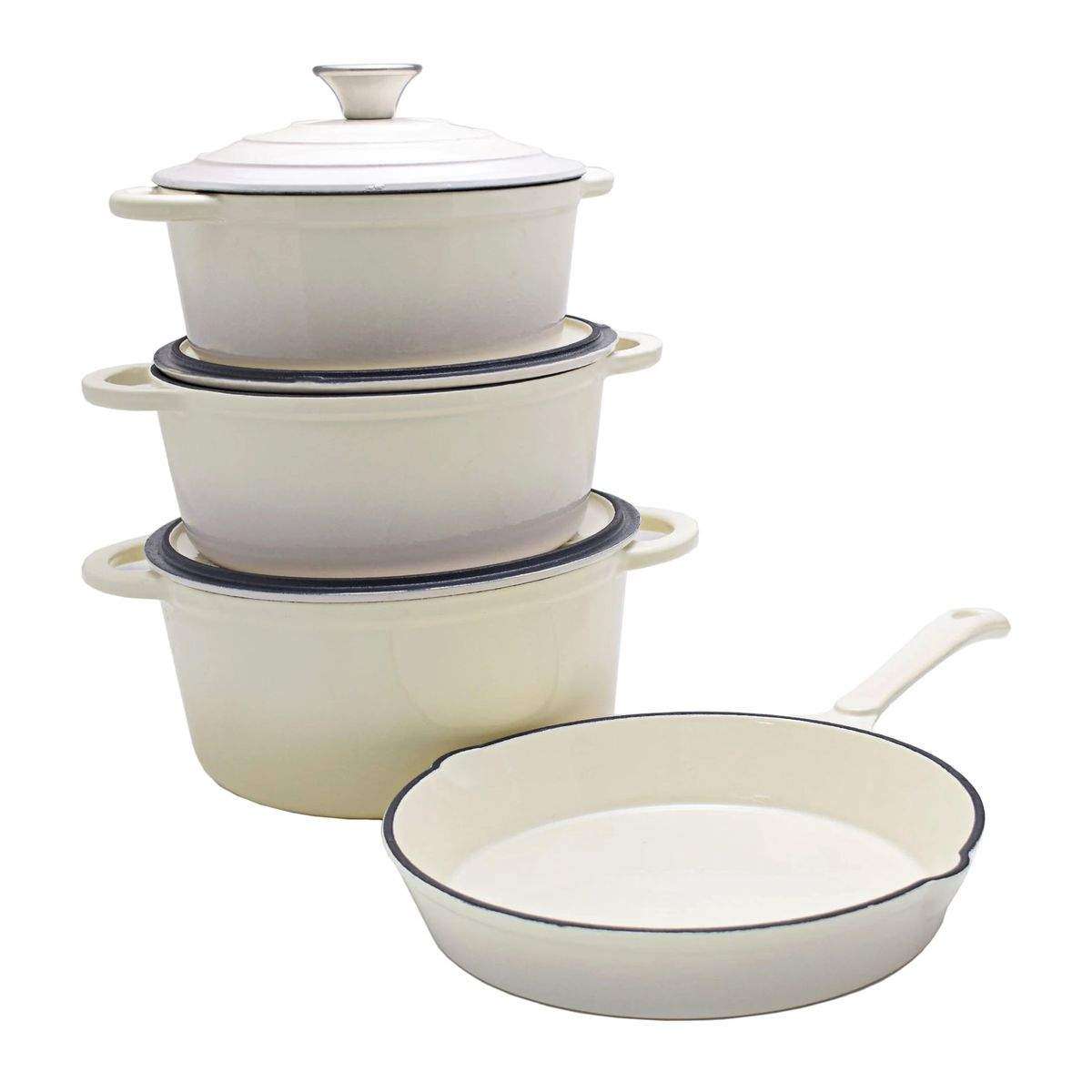 Cookware Sets - SMTE Delica 7 Piece Authentic Cast Iron Dutch Oven ...