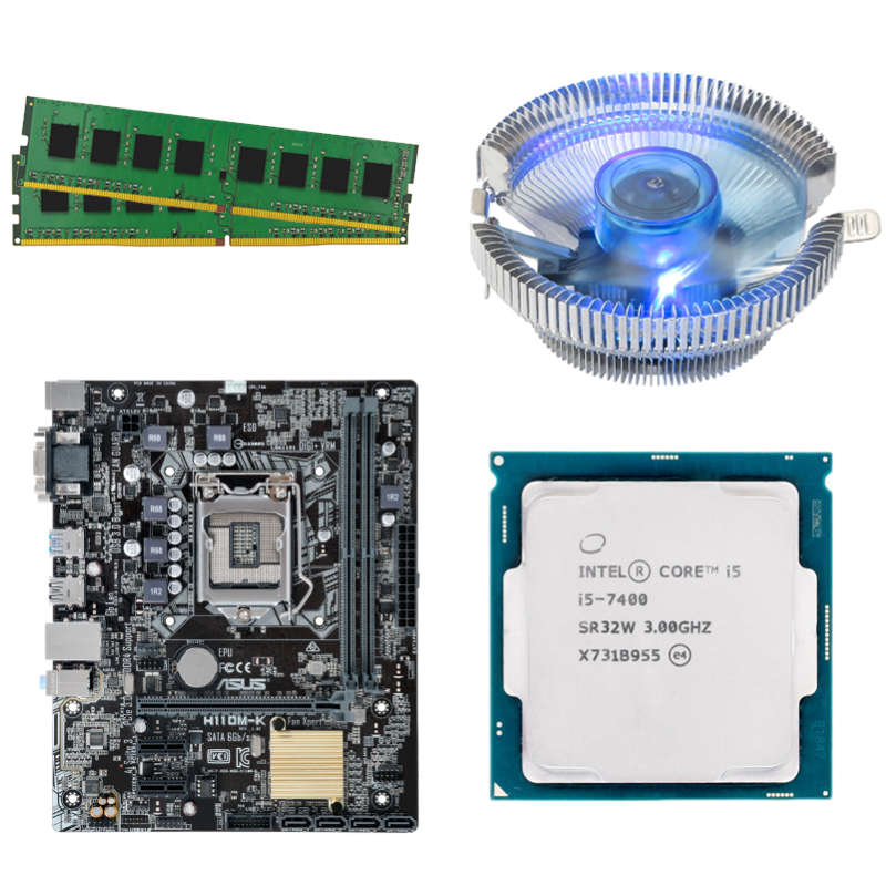 Motherboard & CPU Bundles - i5-7500 CPU, 8GB RAM, Blue LED CPU FAN ...