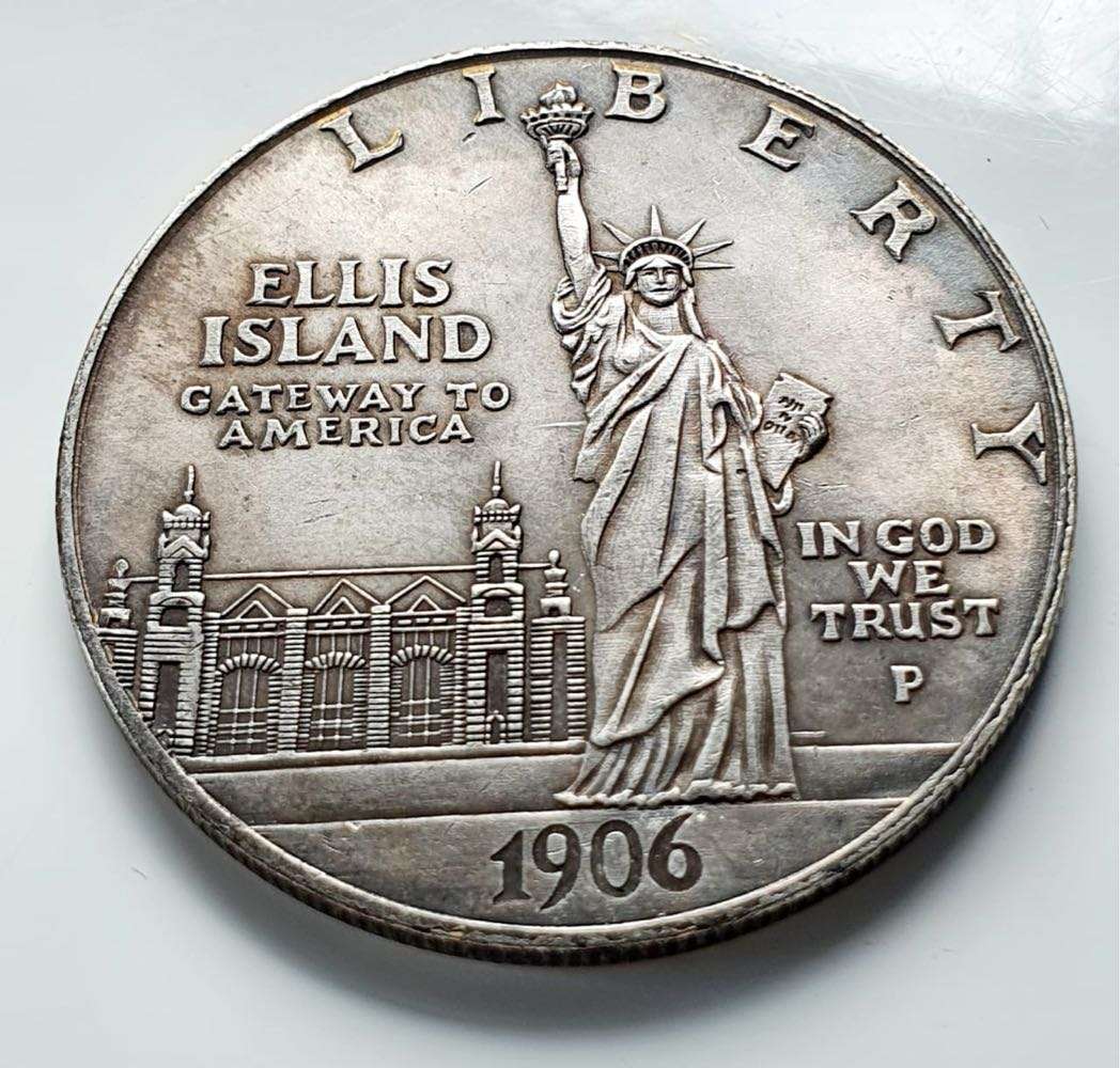 Commemorative - 1906 `Ellis Island & Liberty One USA Dollar` - VERY RARE!! for sale in George ...