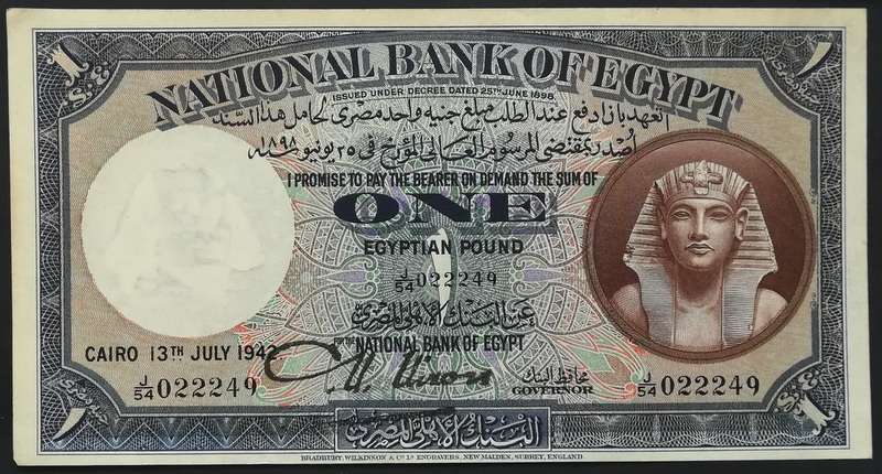 Africa - BANK OF EGYPT 1942 1 POUN BANK NOTE for sale in Durban (ID ...