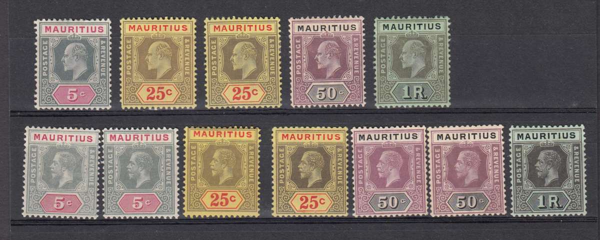 Colonial Britain - MAURITIUS- EDWARD $ KGV LOVELY VFM LOT OF SHADES ETC ...