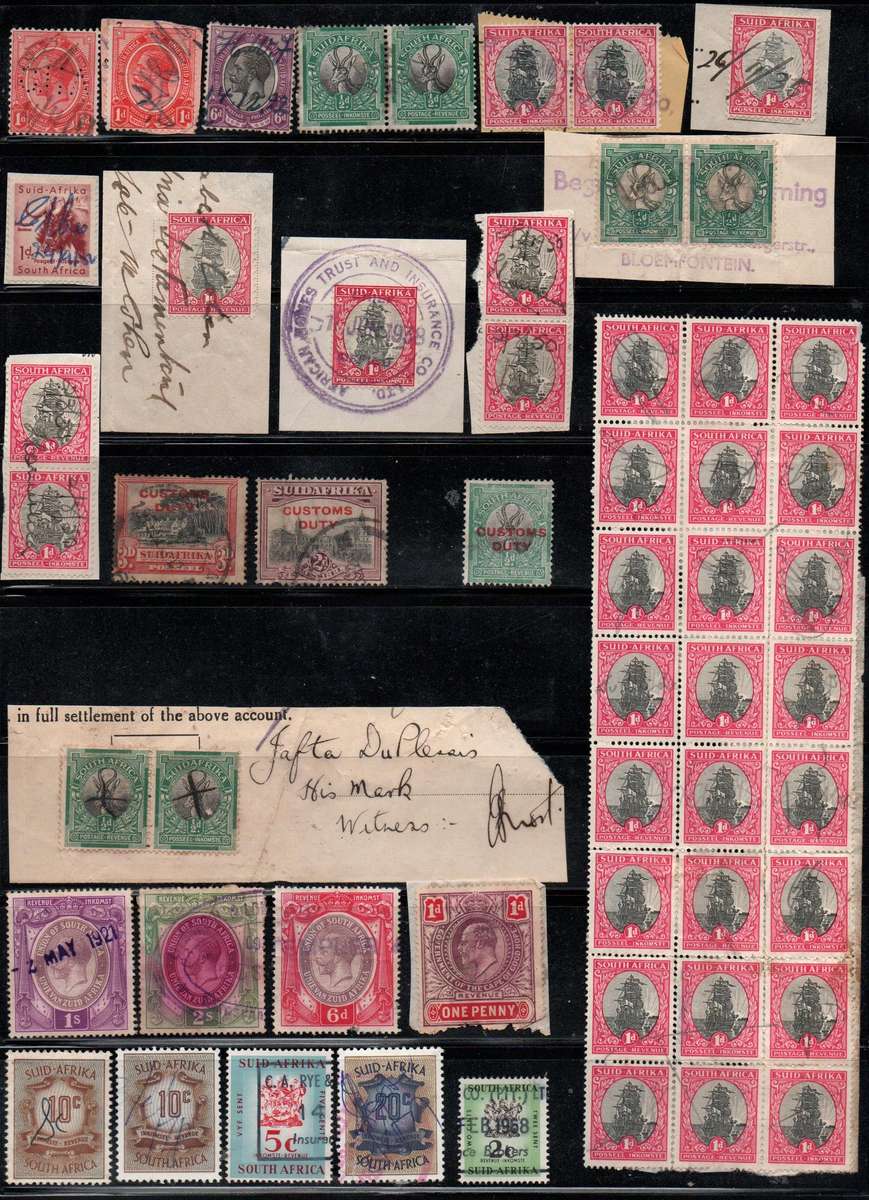 Other South African - Small collection of SA revenue stamps (some ...