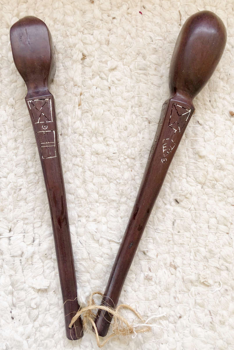 Ethnic & Tribal Art - WAR CLUBS AFRICAN THROWING PAIR INLAID HEAVY ...