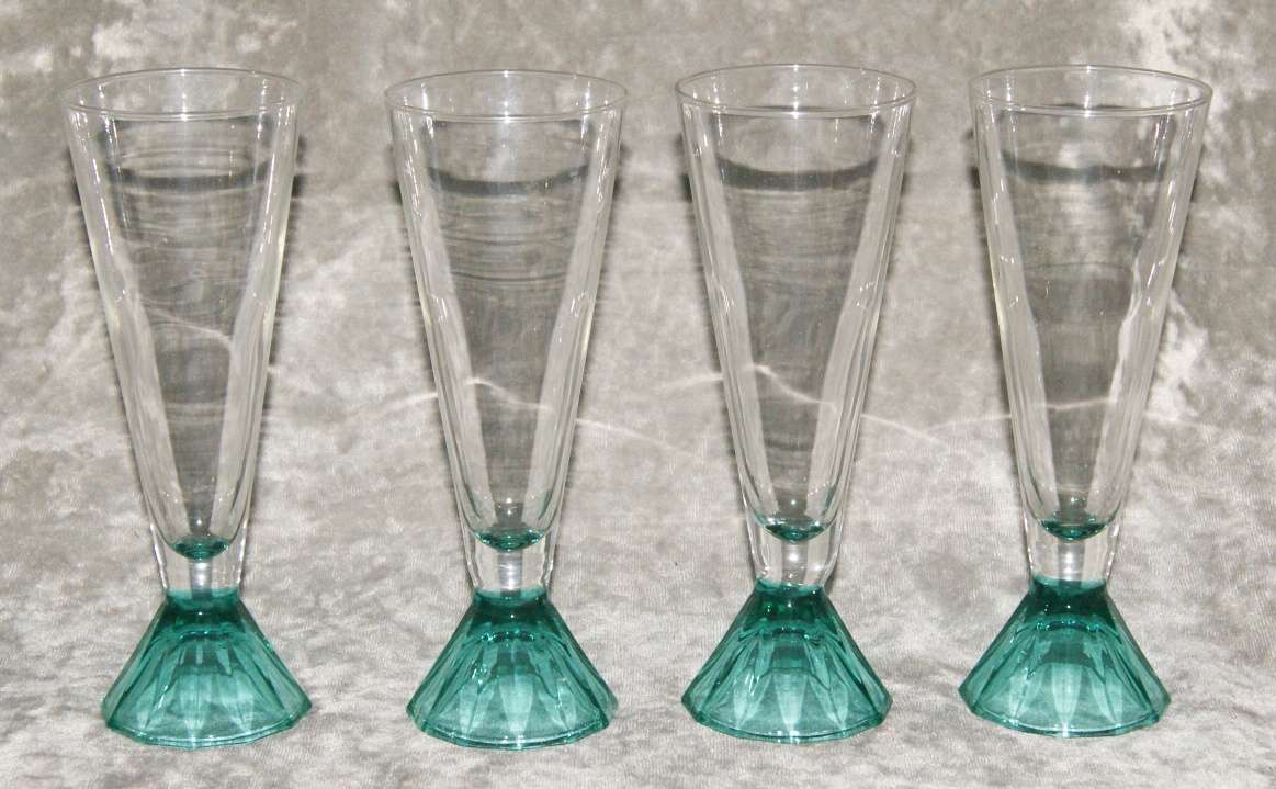 Drinking Glasses & Stemware - Set of 4 french long pyramid based ...