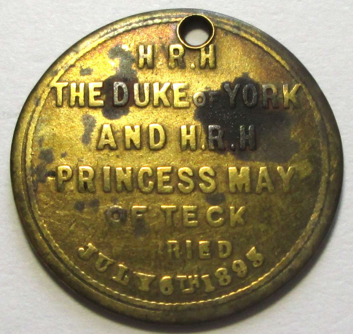 Commemorative - HRH The Duke of York and HRH Princess May of Teck Married 1893 July 16th ...