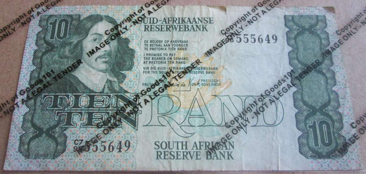 GPC de Kock - Ten Rand Republic of South Africa Serial Nr C798 555649 ...