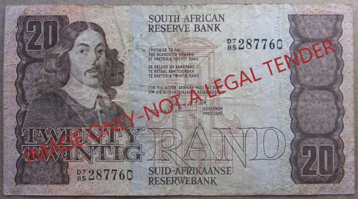 GPC de Kock - Twenty Rand South Africa Serial Nr D7 85 287760 for sale ...