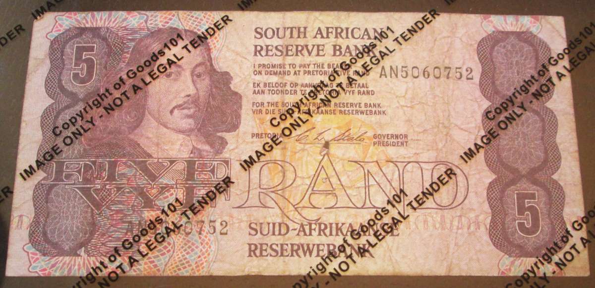 CL Stals - Five Rand Republic of South Africa Serial Nr AN5060752 was ...