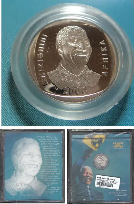 2000 R5 - Mandela Proof R5 of 2000 in CD Holder (4 available) was sold for 196.00 on 6 Oct at 18 ...