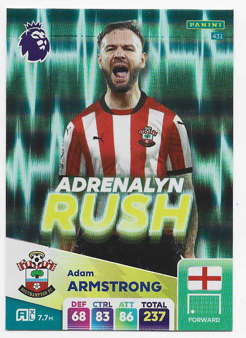 Trading Cards - ADAM ARMSTRONG - PANINI English Premier League 2024/25 - FOIL "ADRENALYN RUSH ...