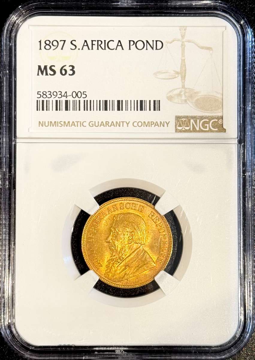 Ponde - S. Africa: 1897 ZAR Gold Pond NGC Certified MS63 (Finest Certified Grade/Top Pop) for ...