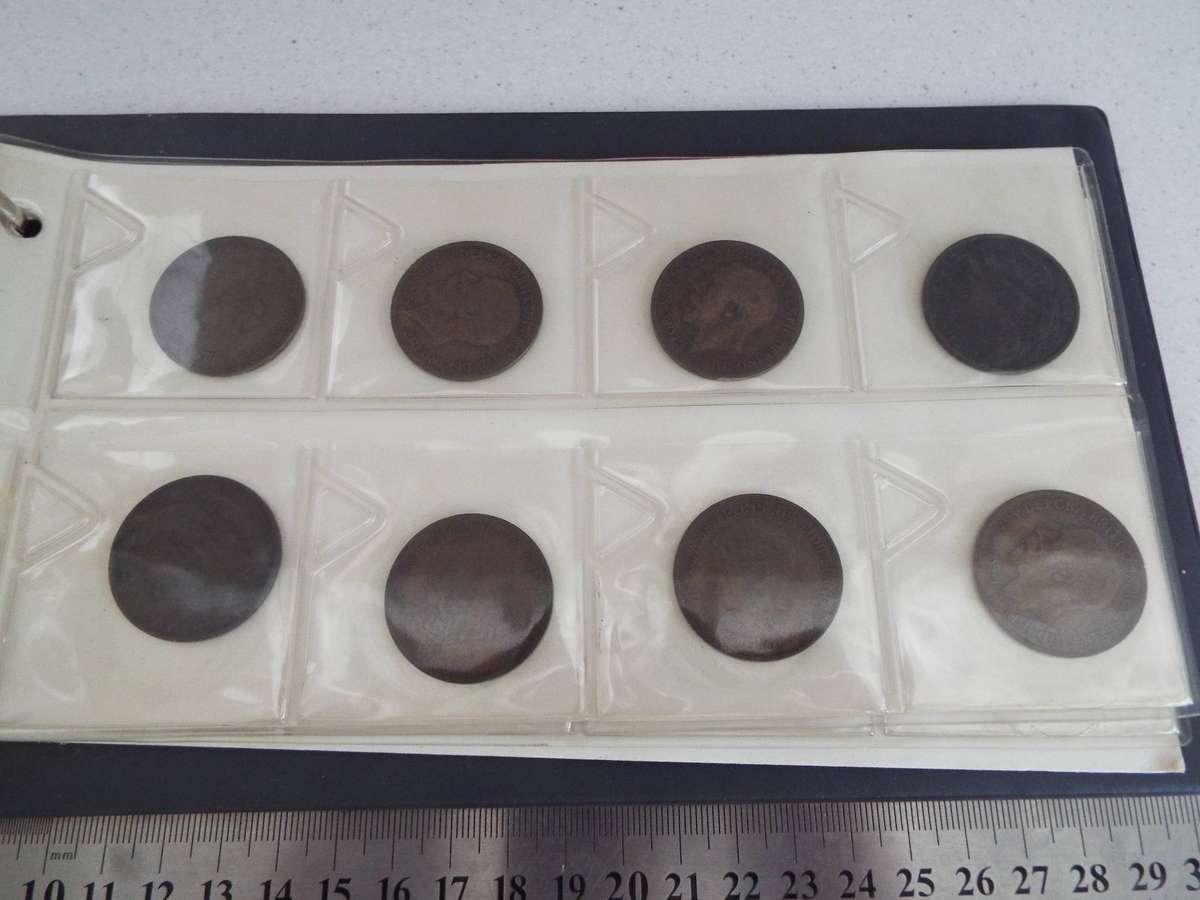 Collections & Lots - antique collection of over 50 old coins - in file ...