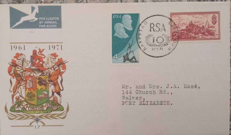 Republic of South Africa - RSA FDC #17-- 10 YEARS RSA ANNIVERSARY FDC for sale in Port Elizabeth ...
