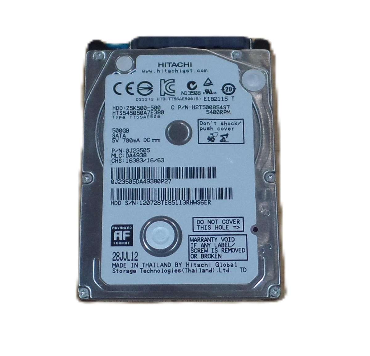 Internal Drives - Hitachi 500GB Laptop HDD was sold for 130.00 on 28 ...