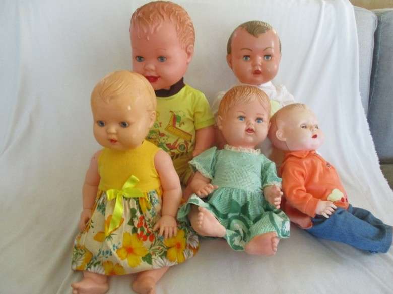 Dolls - Batch of five antique 1950's large Kader dolls and "cousins ...