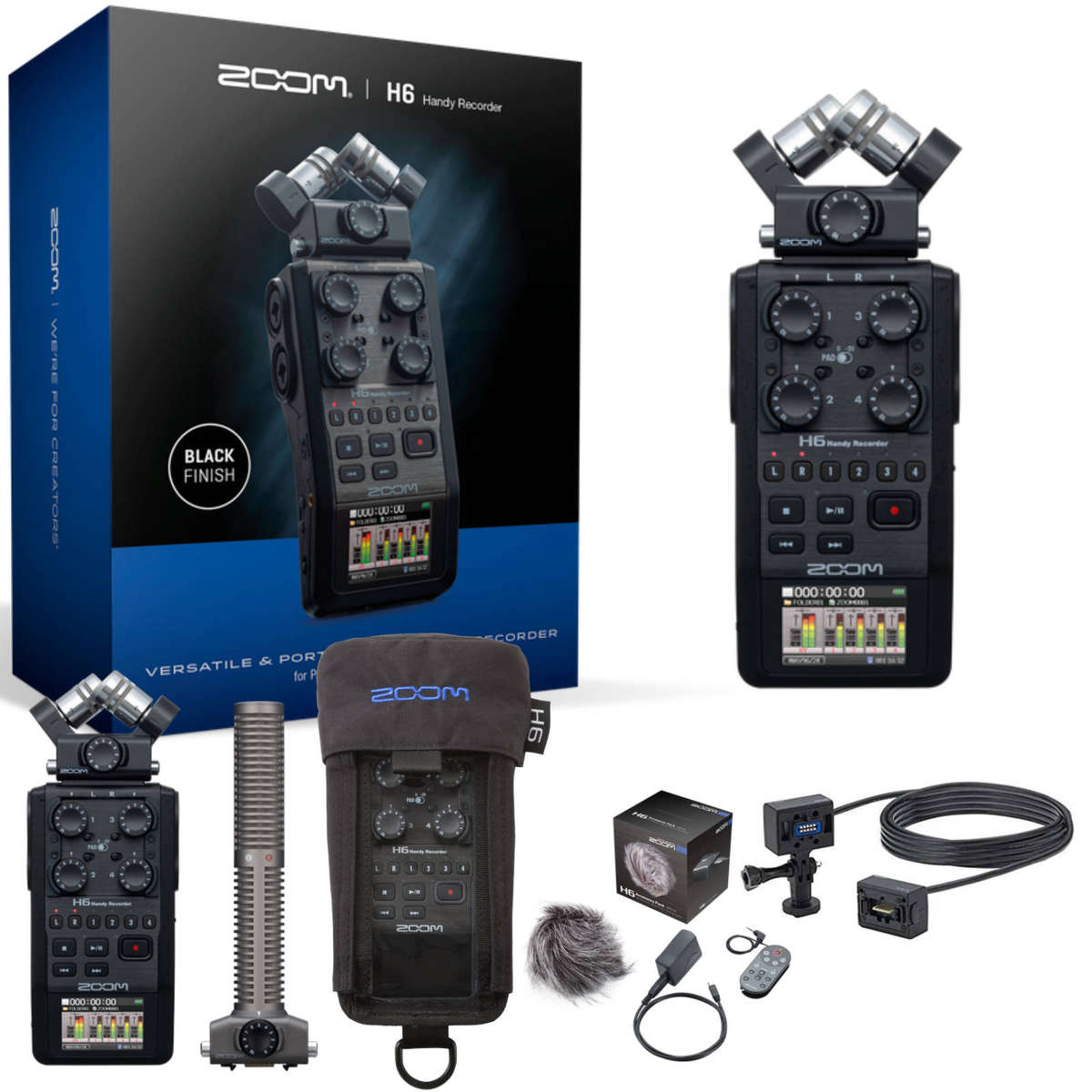 Microphones - Zoom H6 Handy Recorder Complete Kit Includes SSH6 Shotgun ...