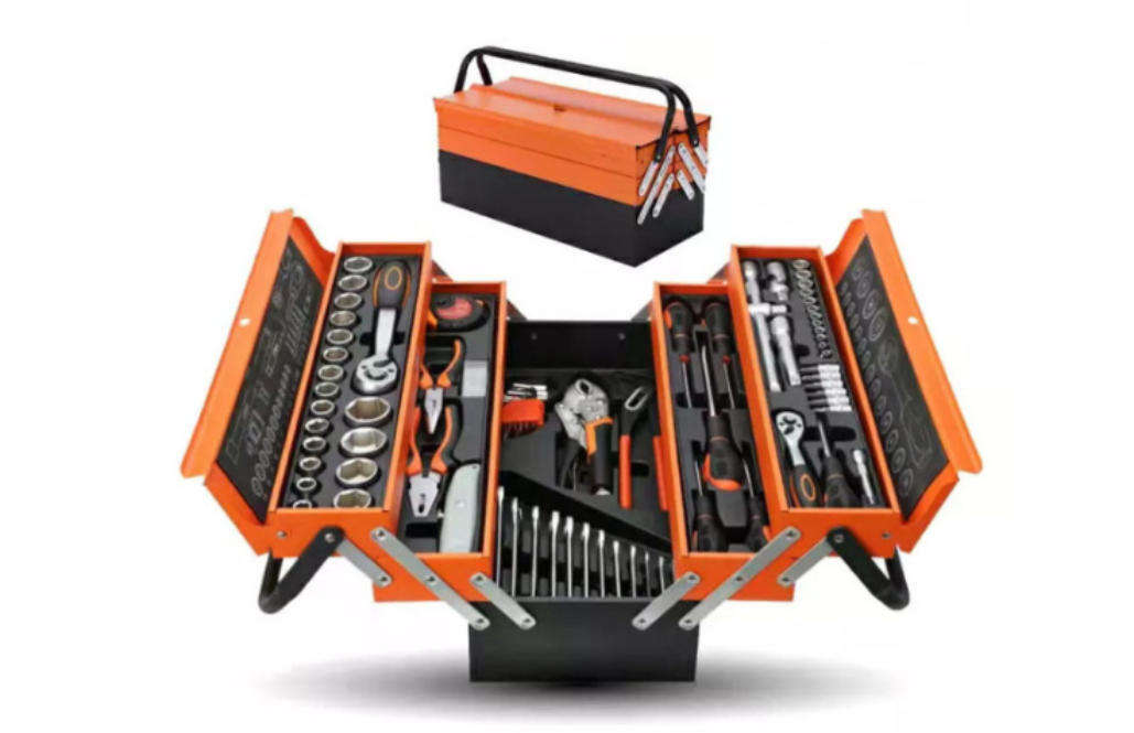 Tool Boxes & Sets - 85 Piece Tool Box Set With Metal Box - 1/4" & 1/2 ...