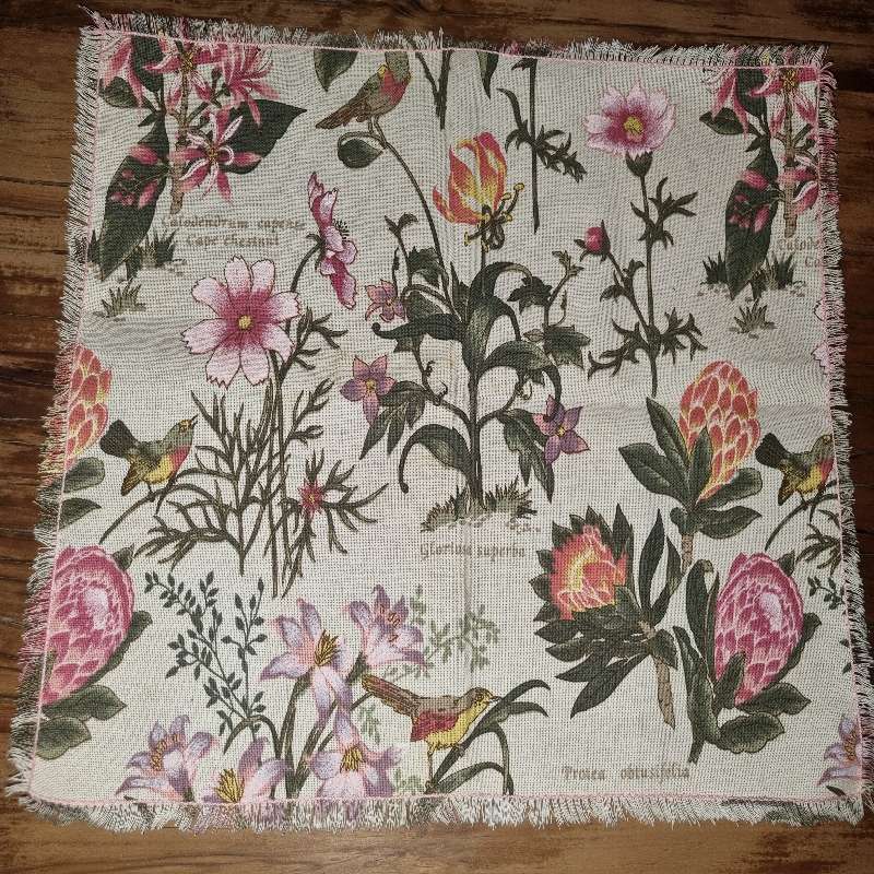 Tablecloths & Runners - Tea Tray Cloth with Protea and Flower detail ...