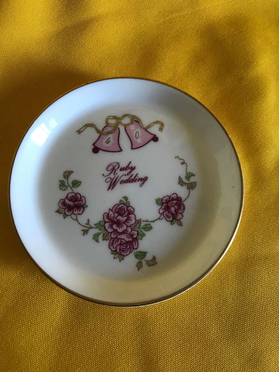 Crockery - 40th Anniversary Ruby Wedding fine bone china Staffordshire ...