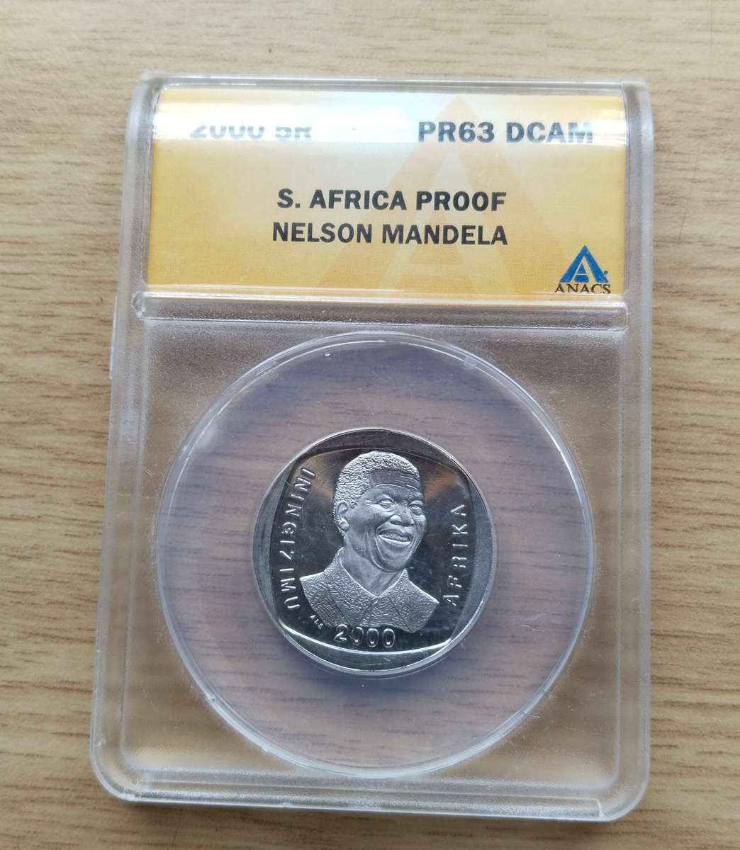 2000 R5 - South Africa 2000 Nelson Mandela Proof 63 R5. for sale in Heidelberg (ID:629489221)