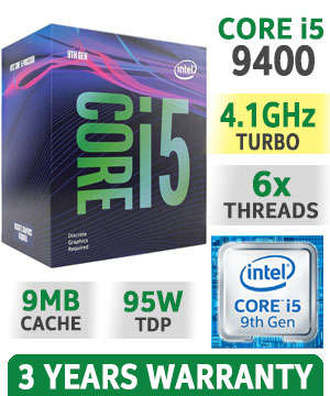 CPUs - Intel i5-9400 2.9GHz Hex Core 14nm Coffee Lake Socket LGA1151 ...