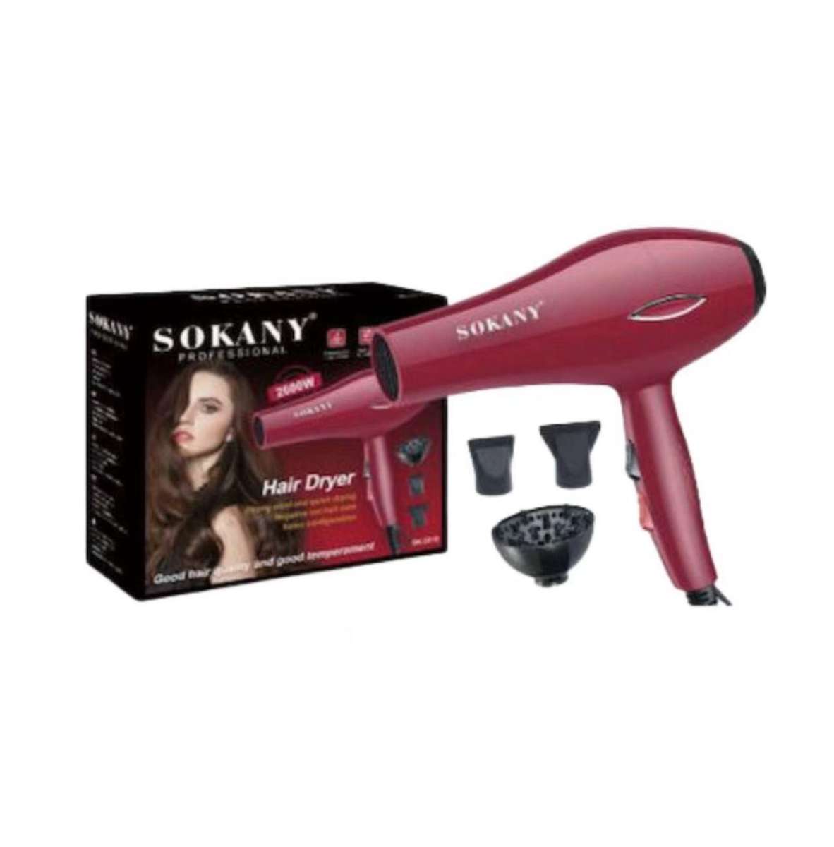 Hairdryers - Sokany Hair dryer with diffuser 2600W Red SK-2215 was listed for 499.00 on 29 Jun ...