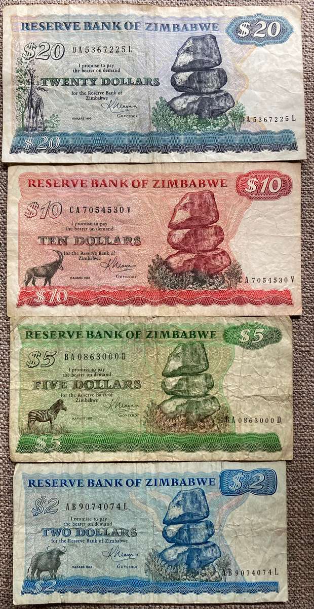 Africa - Zimbabwe 1983 note set for sale in Pretoria / Tshwane (ID:632544546)