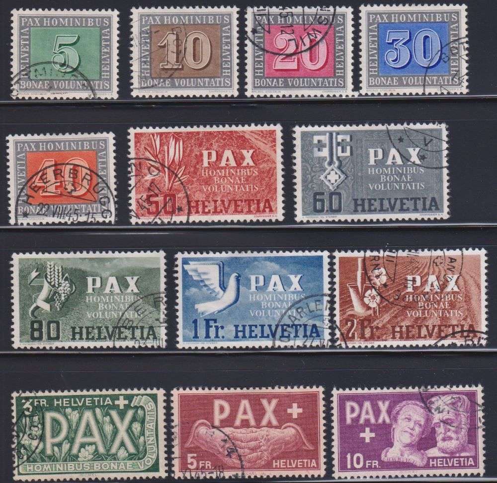 Switzerland & Helvetia - SWITZERLAND 1945 PAX SET SUPERB USED - CV £1300+ R30000 was sold for ...