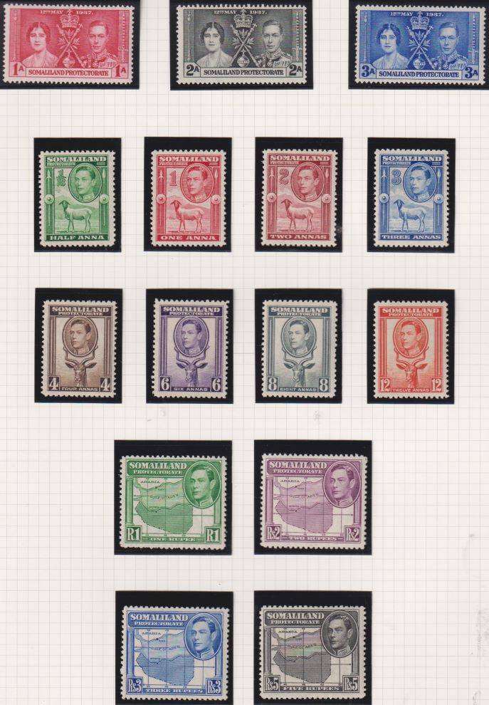 Colonial Britain - SOMALILAND 1937-1942 KGV1 ISSUES FINE MINT - SG 90-2, 93-104, 105-116 CV £237 ...