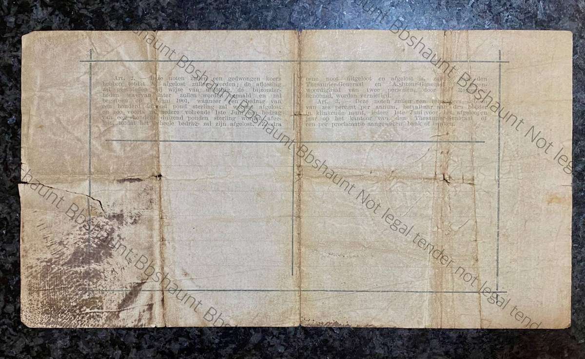 ZAR Bank Notes - Z.A.R Pretoria 1 pound Government Noot 28-05 1900 ...