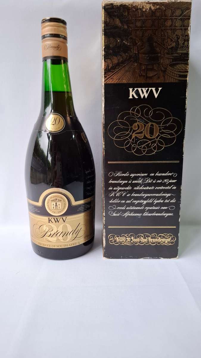 Cognac - Vintage Old KWV 20 Year Brandy 750ml - Sealed with Original Box See Description was ...
