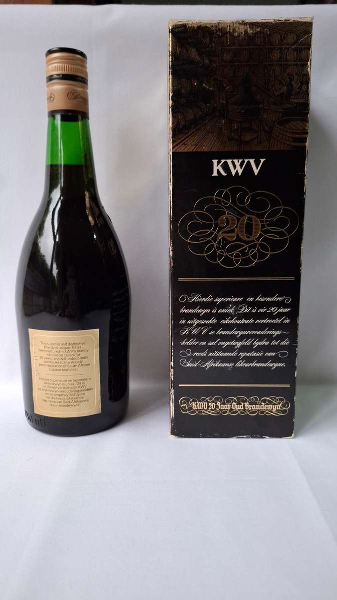 Cognac - Vintage Old KWV 20 Year Brandy 750ml - Sealed with Original Box See Description was ...