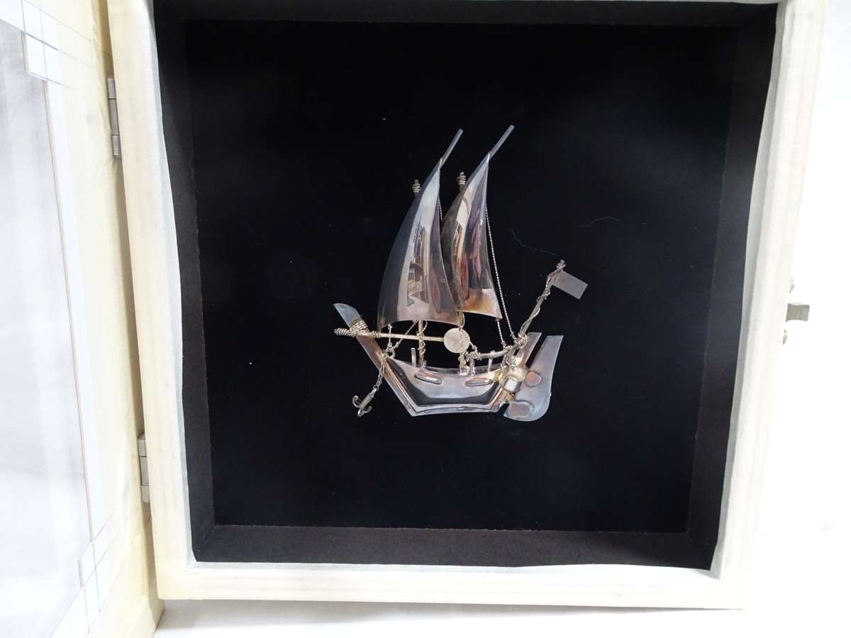 Silver - RARE Stunning Sterling 925 Silver Sailing Ship Displayed In A ...