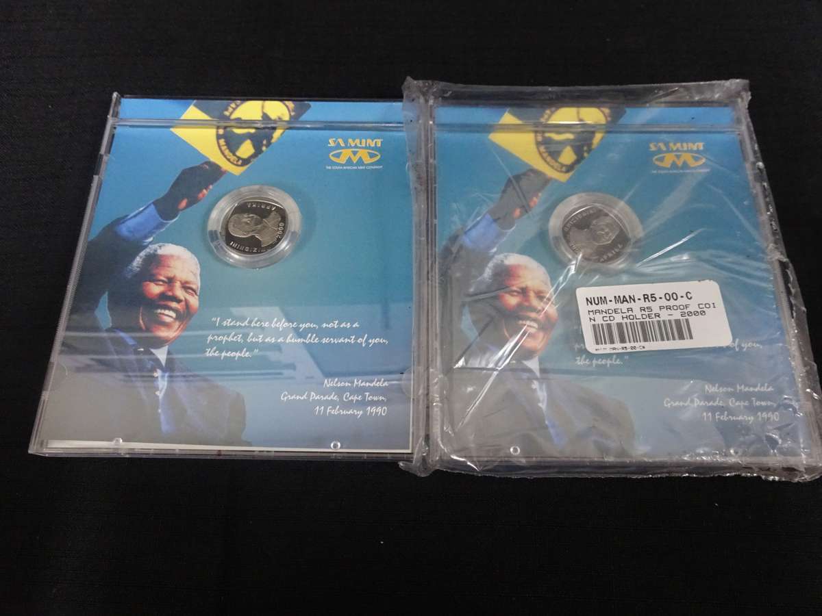 2000 R5 - 2x Republic Of South Africa 2000 Mandela R5 Proof Coins - Bidding Per Coin - In ...