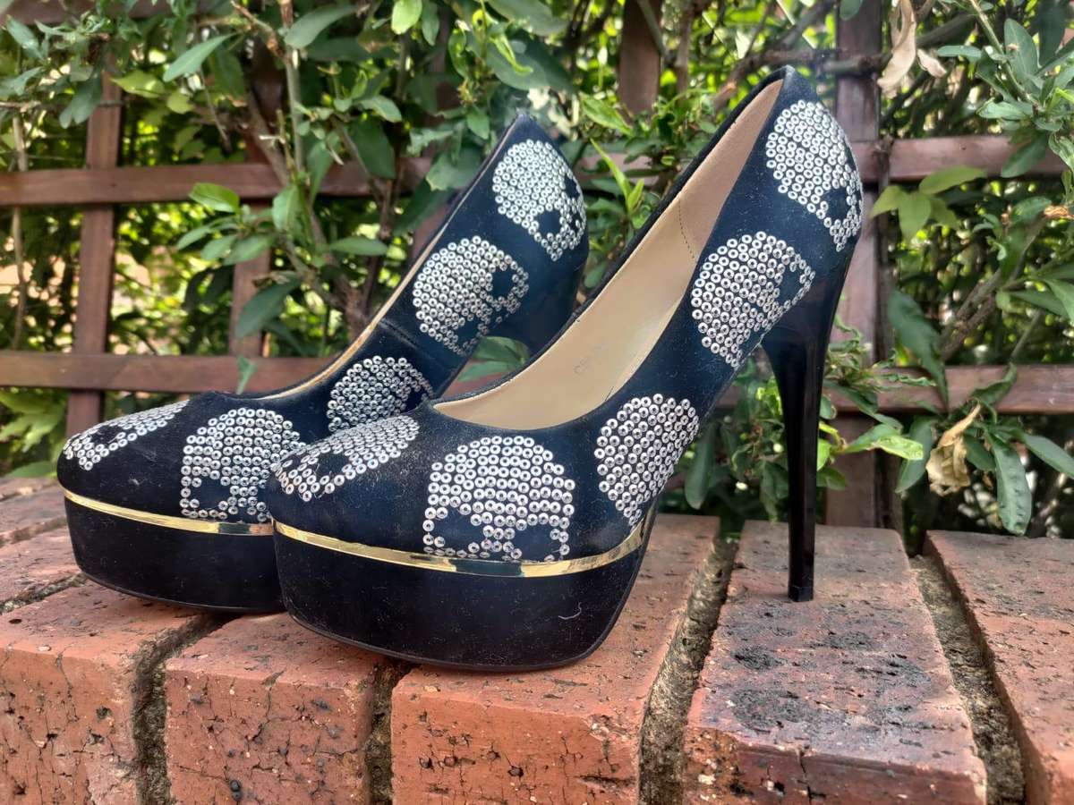 Heels - Skull Sequin Platform Stilettos was listed for 649.00 on 5 Dec ...