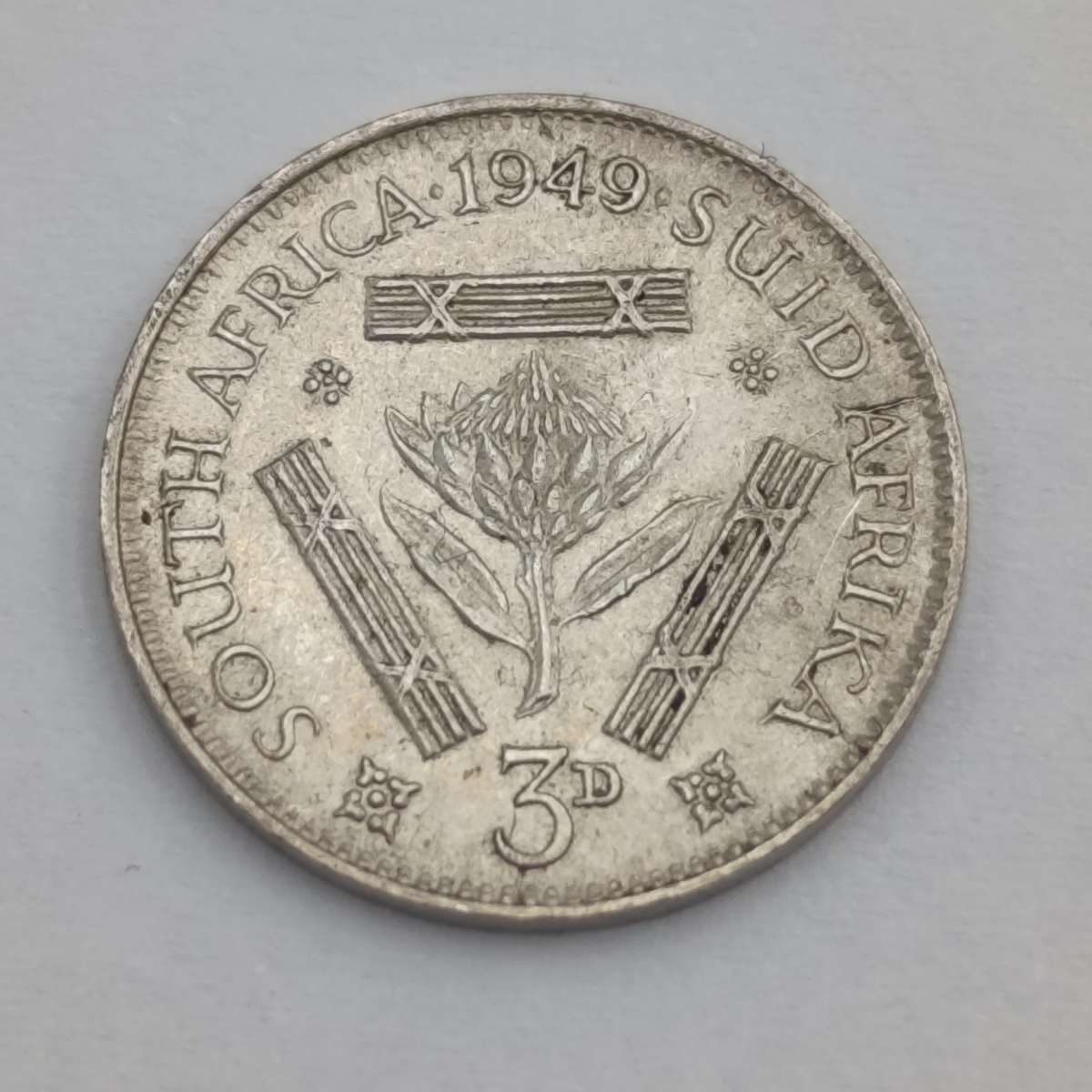 Other Union of South Africa Coins - South Africa 1949 3d tickey ...