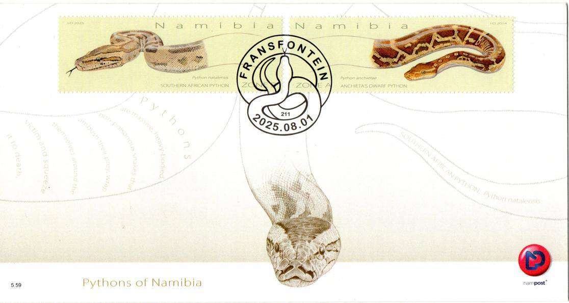 Namibia - Namibia - 2025 Pythons FDC 5.59 for sale in South Africa (ID:654123003)