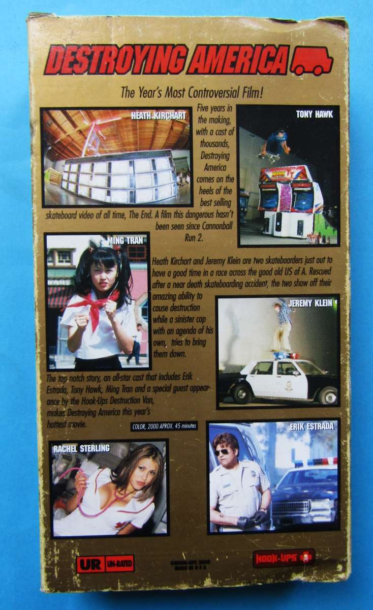 Movies - Destroying America - Hook Ups Skateboarding - VHS Video Tape ...